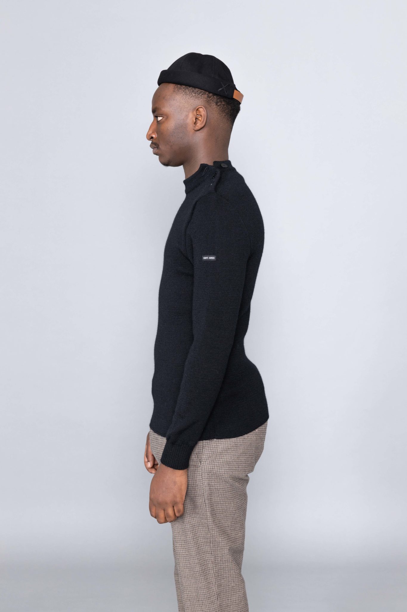 Saint James Matelot 1U Knitwear Black • Centreville Store Brussels