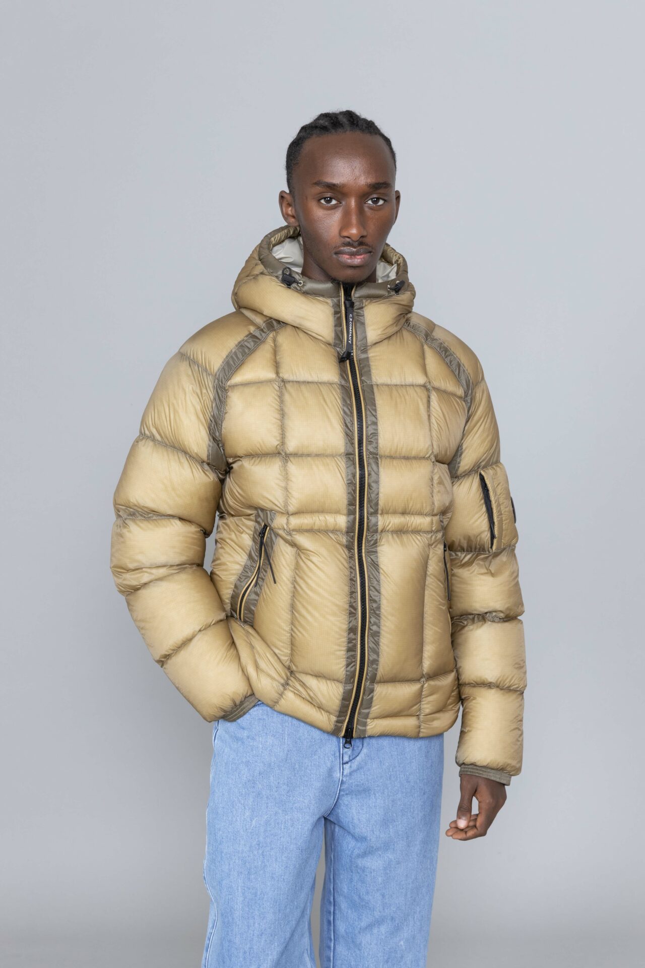 C.P. Company DD Shell Hooded Down Jacket Oxford Tan brussels - Centrevillestore